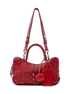 Camper Lunssi Bag In Crocodile Print Leather - Red