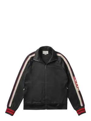 Gucci Technical Jersey Track Jacket With Striped Details - Black