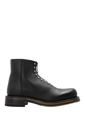Alexander McQueen Leather Ankle Boot - Black