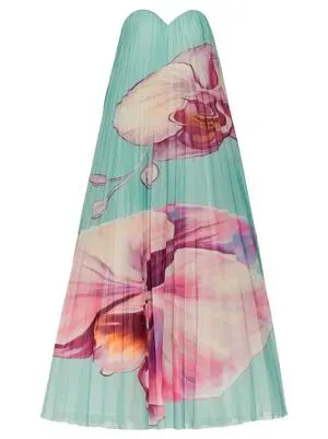 JUSTIN TONG Amelie Pleated Maxi Dress - Blue