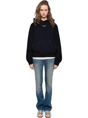 Zadig&Voltaire Georgy Rhinestone Embellished Cotton Hoodie - Natural