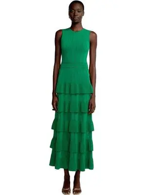 Lela Rose Bobble Knit Piper Dress - Green