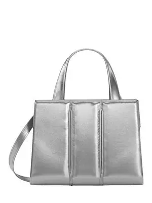Max Mara Metallic Leather Top-handle Bag - Silver