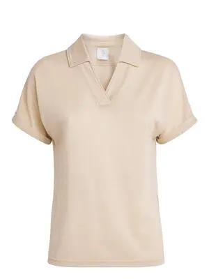 Eleventy Metallic Thread Polo Shirt - Beige
