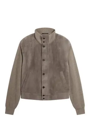 Dunhill Cashmere And Leather Bomber Jacket - Neutral