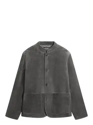Dunhill Leather Mandarin-collar Jacket - Neutral