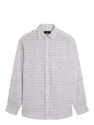 Dunhill Linen Tattersall Check Shirt - Brown