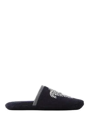 Versace Medusa Cotton Terry Slippers - Blue