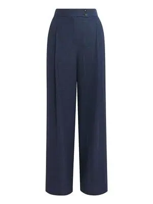 Eleventy Linen-wool-silk Blend Pleated Trousers - Blue