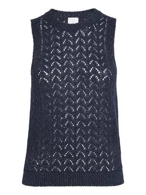 Eleventy Sleeveless Sequin Knit Sweater - Blue