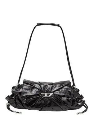 DIESEL® Scrunch Leather Shoulder Bag - Black
