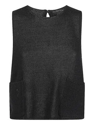 MIZUIRO Cotton Vest - Black