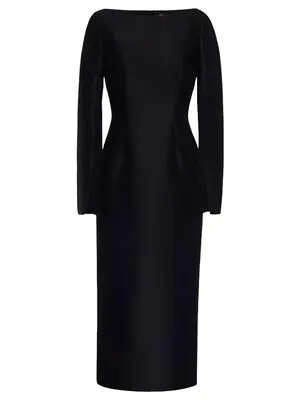 Adam Lippes Talitha Long-sleeve Midi Dress - Black