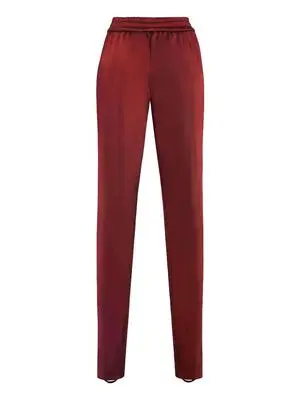 Adam Lippes Oxblood Satin Track Pants - Red