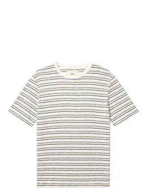 Folk Striped Organic Cotton-jersey T-shirt - Neutrals