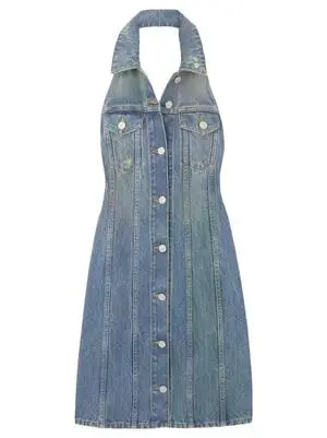 Givenchy Denim Halterneck Dress - Blue