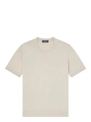 J. MUESER Knitted Linen And Cotton-Blend T-Shirt Neutrals