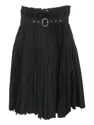 JIL SANDER Belted Pleated Skirt - Black