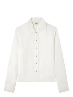 Khaite Jaylin Cotton And Silk-blend Shirt - Off-white
