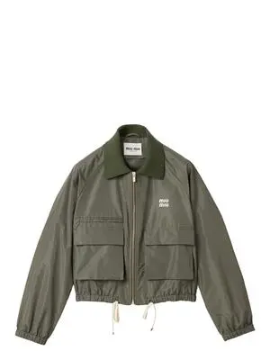 Miu Miu Technical Fabric Blouson Jacket - Forest Green