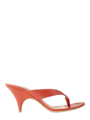 GIANVITO ROSSI Sofia 70 Leather Thong Sandals - Red
