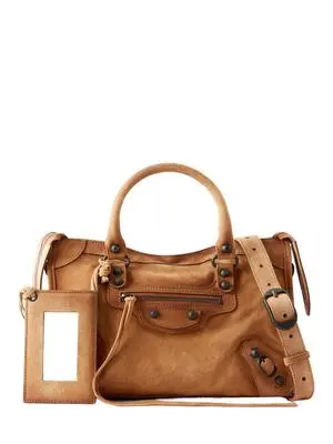 Balenciaga Balenciaga Le City Small Suede Shoulder Bag Brown