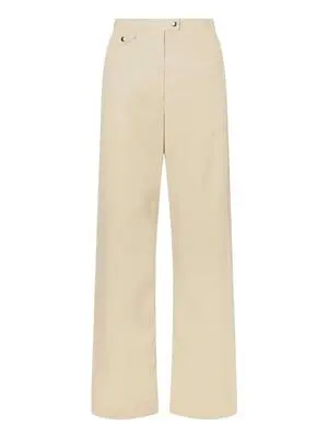 Calvin Klein Collection Gemma Cotton Straight-Leg Pants Beige