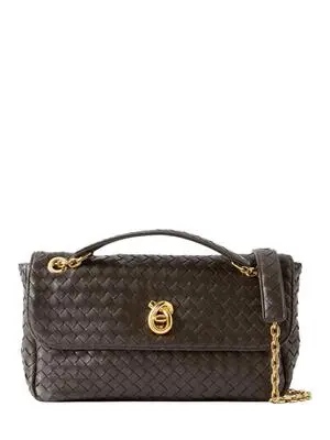 Bottega Veneta Madison Intrecciato Leather Shoulder Bag - Brown