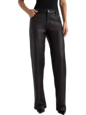 Manière De Voir Wax-effect Jeans - Black