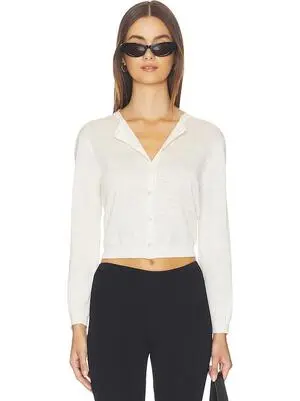 Theory Cropped Linen-blend Cardigan - Bone