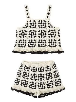 RYLEE + CRU Kira Set In Black,white - Abstract