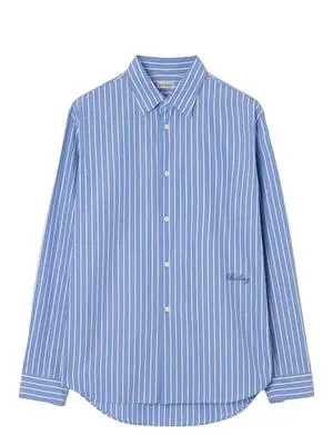 Burberry Relaxed Fit Striped Cotton Shirt - Classic Blue/white