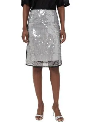IRO PARIS IRO Sequined Mesh Skirt With Contrast Trim