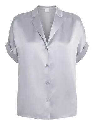Eleventy Silk Short-sleeve Shirt - Blue