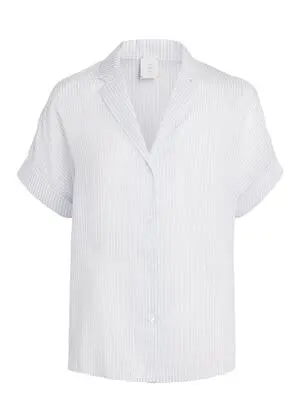 Eleventy Cotton-silk Striped Shirt - Blue