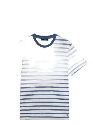 Dunhill Linen-cotton Stripe T-shirt - Blue