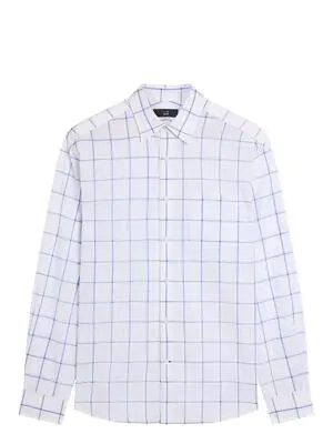 Dunhill Cotton-linen Check Shirt - Blue