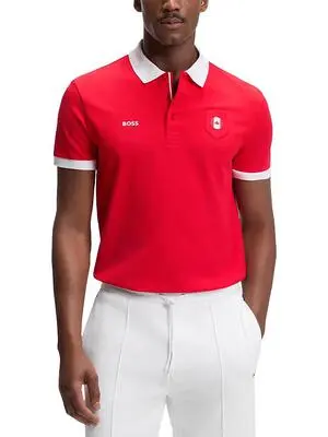 BOSS Soccer Country Pack Luxe Polo Shirt In Brazil Canada