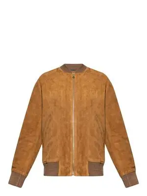 Paul Smith Suede Bomber Jacket - Brown