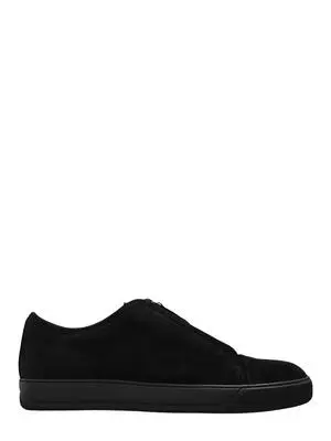 LANVIN Bb1 Suede Zip-up Low Top Sneakers - Black