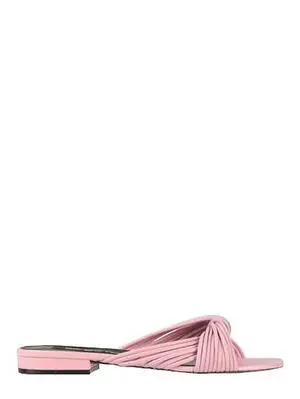 SERGIO ROSSI Leather Flat Sandals - Pink
