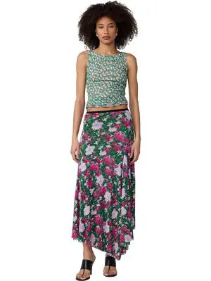 Diane Von Furstenberg Hedi Reversible Midi Skirt - Provence Gossip Pink And Loops Cool Blush