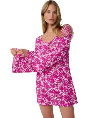 Diane Von Furstenberg Daisy Mini Dress - Ditsy Dot Pink