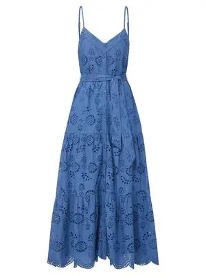 CHANGE OF SCENERY Addyson Dress In Steel San Andrés Eyelet - Blue