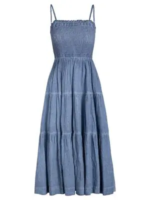 CHANGE OF SCENERY Change Of Scenery Kristen Dress In Stonewash Cotton Slub