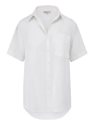 CHANGE OF SCENERY Change Of Scenery Michelle Cotton Crinkle Crepe Shirt White