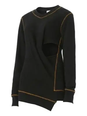 GAO REPUBLIC Longline Sweatshirt With Asymmetric Cut-out - Black