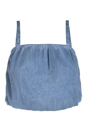 CHANGE OF SCENERY Dani Bubble Hem Top - Blue