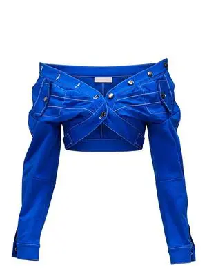 GAO REPUBLIC Opera Crop Jacket - Blue