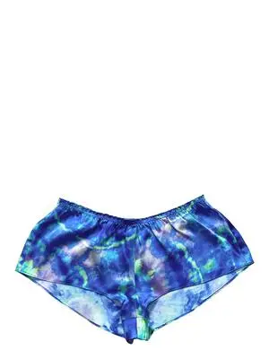 ROY G. Aura Geode Tie Dye Silk Flutter Shorts - Blue